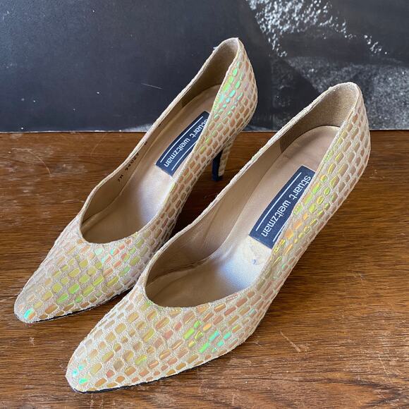 Stuart Weitzman | Shoes | Vintage 7w Stuart Weitman Iridescent Embossed ...